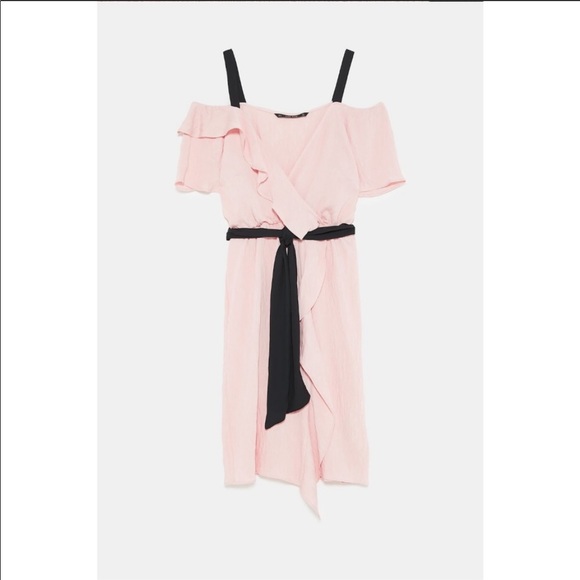 Zara | Dresses | New Zara Pink Ruffle Off Shoulder Dress | Poshmark